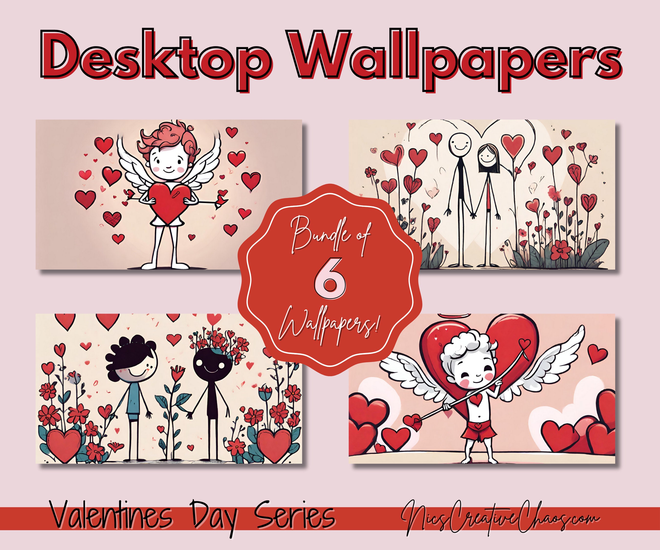 Valentines Day Desktop Wallpapers, Cupid Computer Background, Seasonal ...