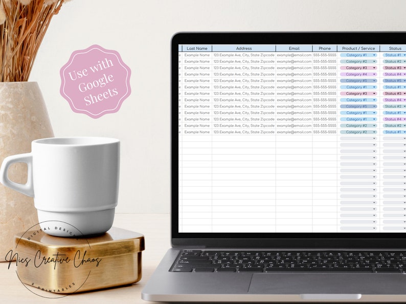 Client Tracker Spreadsheet, Google Sheets Client Log, Client List ...