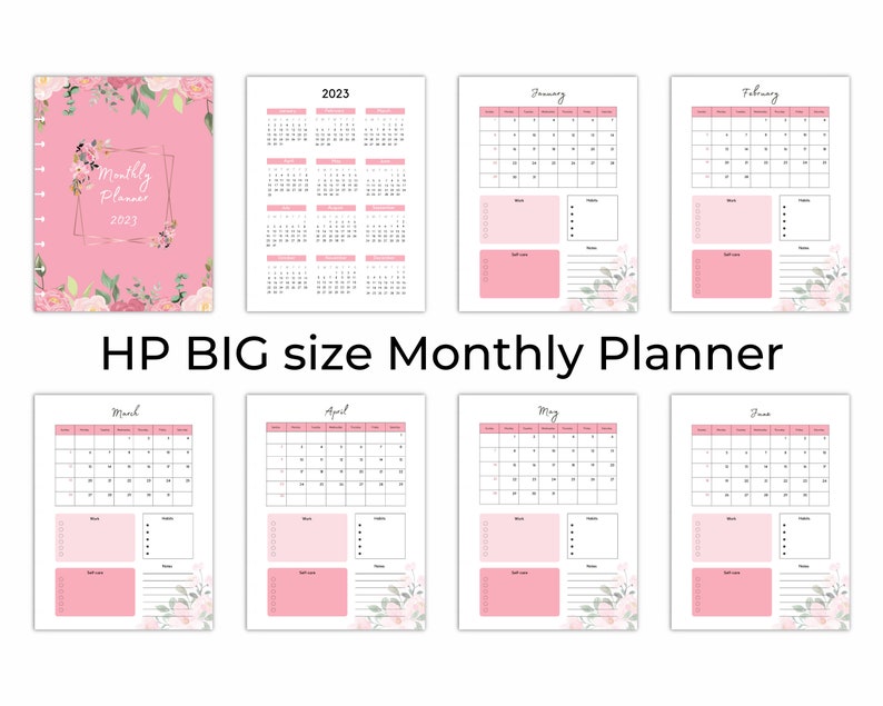 12 Month Planner Printable Monthly Planner Digital Planner - Etsy