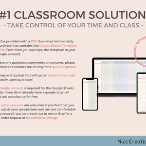 Teacher Planner Google Sheets, Attendance Checklist Spreadsheet ...