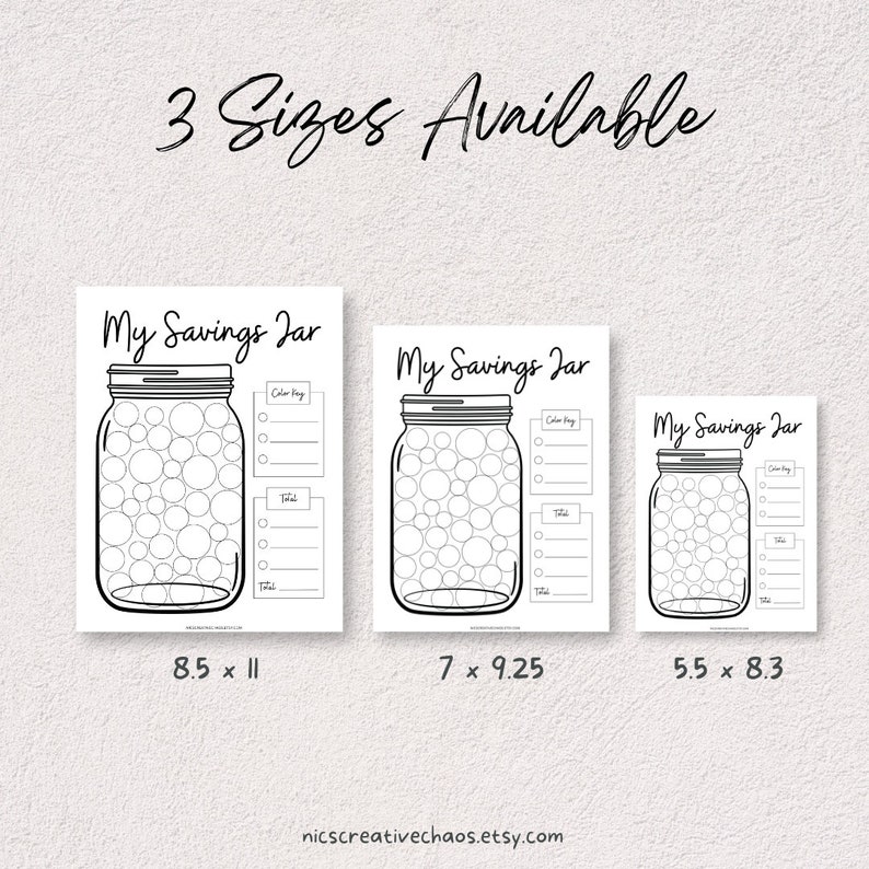 Mason Jar Savings Challenge Printable, Savings Tracker & Budget ...