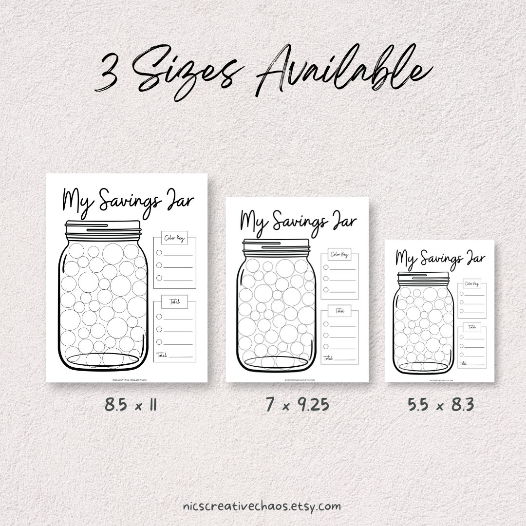 Mason Jar Savings Challenge Printable, Savings Tracker & Budget ...
