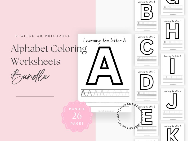 Printable Alphabet Coloring Pages, Printable Preschool Tracing ...