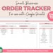 Order Tracker Spreadsheet, Google Sheets, Small Business Spreadsheet ...
