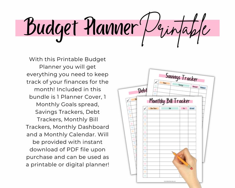 Printable Budget Planner BUNDLE Bill Tracker Printable, Savings ...