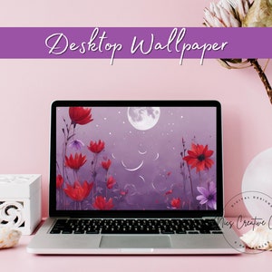 Purple Desktop Wallpapers Bundle, Floral Desktop Wallpapers, Computer ...