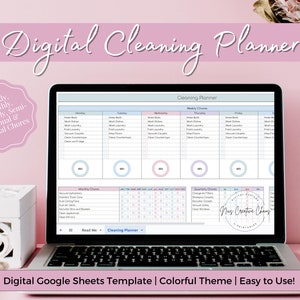 Digital Cleaning Planner Spreadsheet, Google Sheets Cleaning Checklist ...