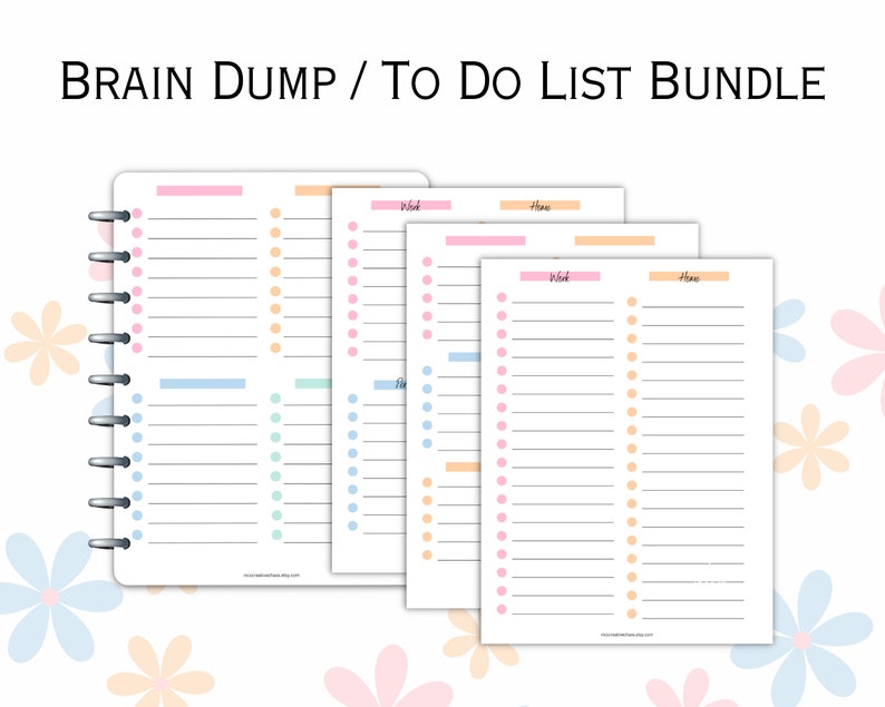 Printable to Do Lists, Brain Dump Printables, Checklists Priority ...