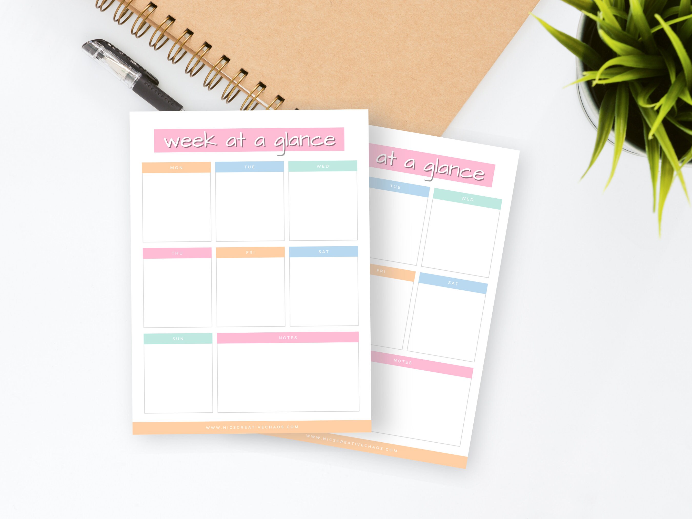 Printable Weekly Planner Template, Week at a Glance, Weekly Schedule ...