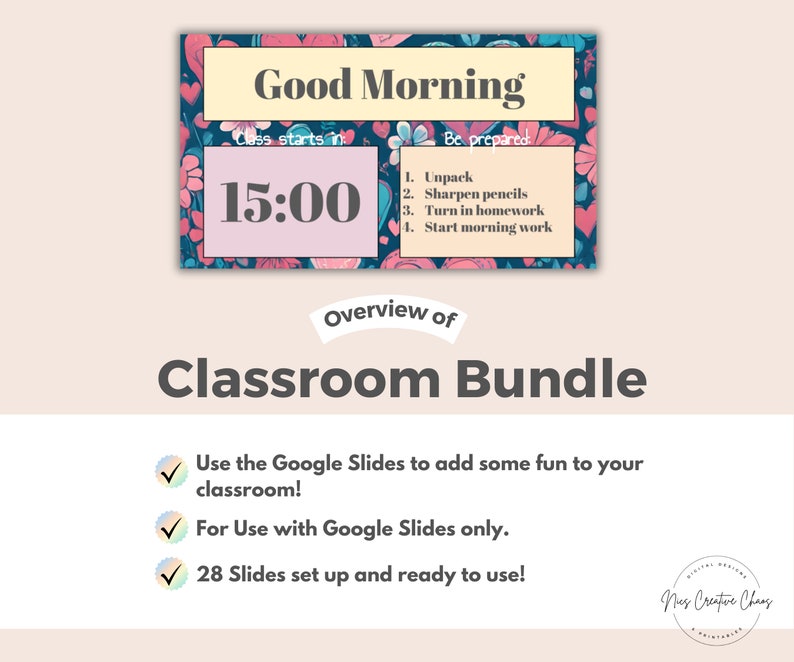 Google Slides Teacher Slideshow Templates, 28 Slide Classroom Bundle ...