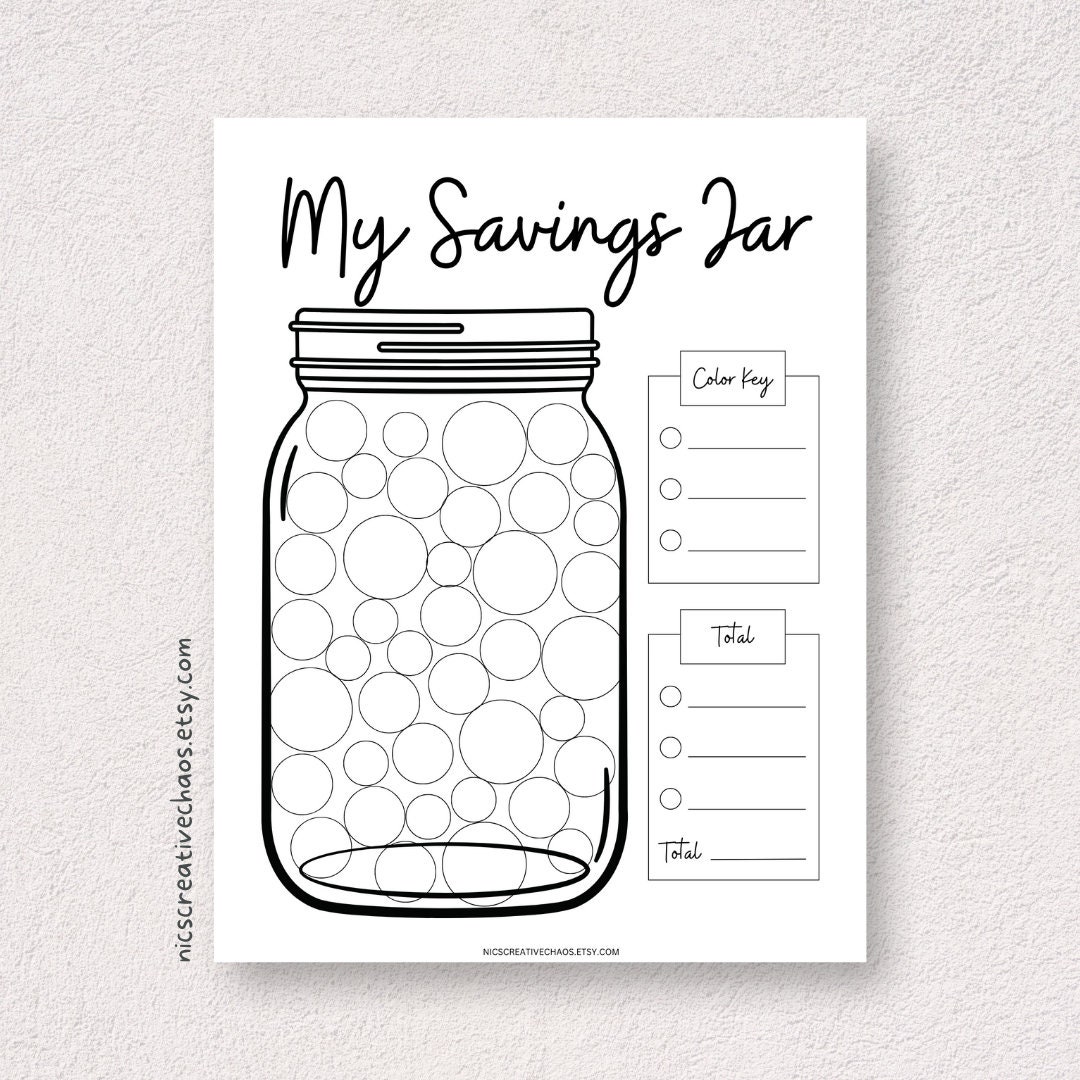 Mason Jar Savings Challenge Printable, Savings Tracker & Budget ...