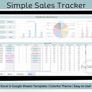Sales Tracker Spreadsheet, Google Sheets & Excel Templates, Small ...
