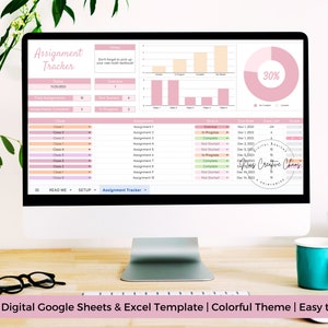 Google Sheets Assignment Tracker Spreadsheet Template, College ...