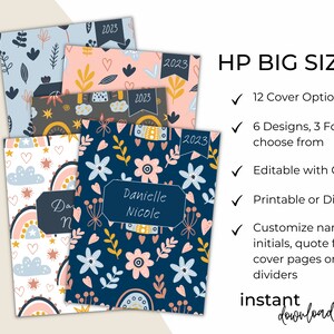 EDITABLE Planner Covers Printable or Digital Notebook Binder Covers or ...
