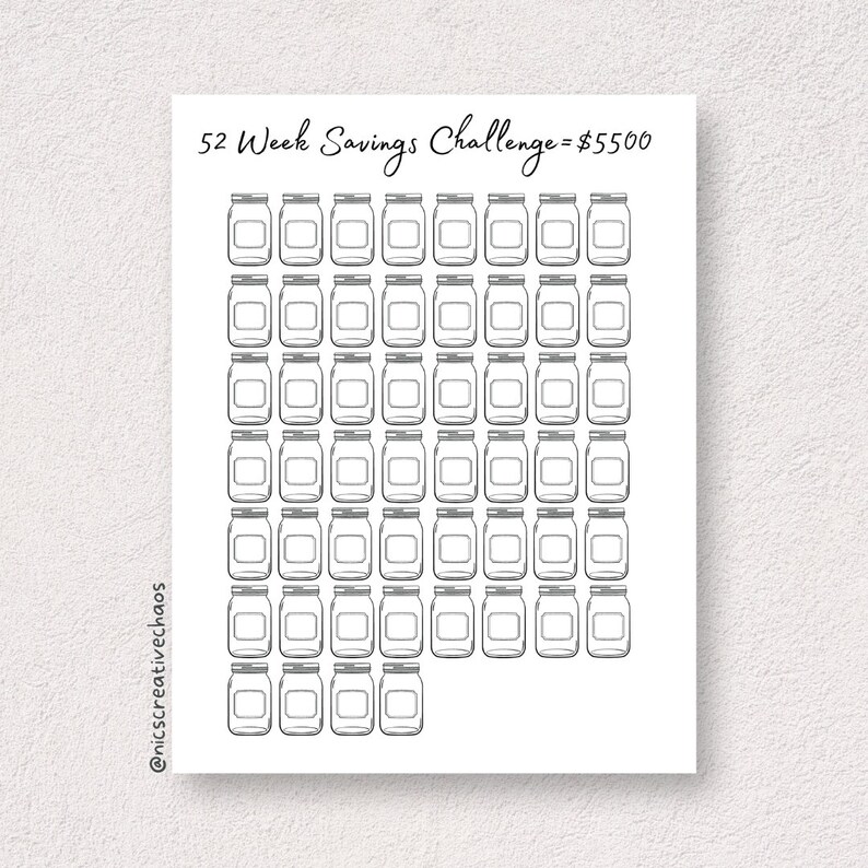 Printable Weekly Savings Challenge, Savings Trackers, Budget Planner ...