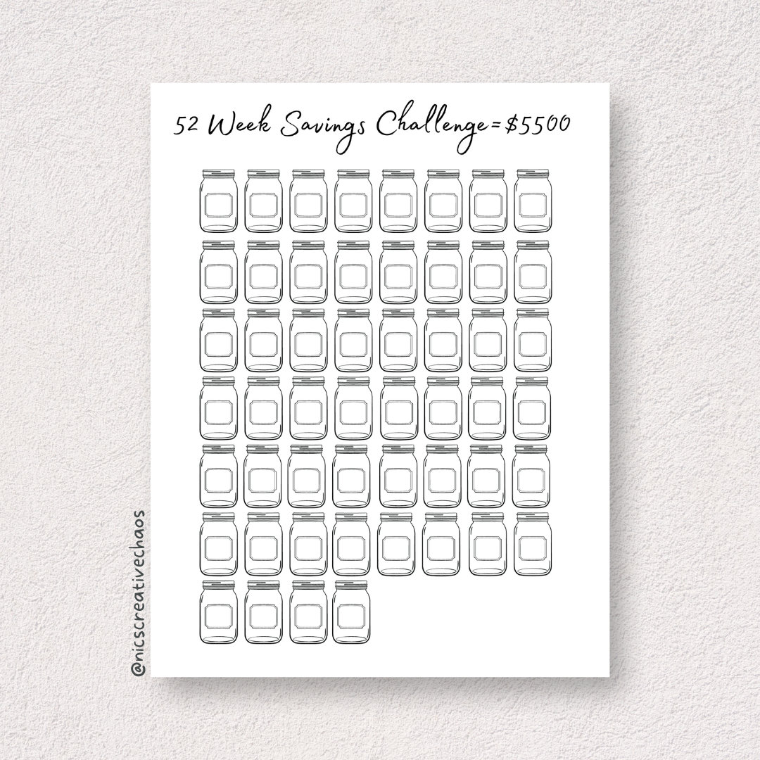 Printable Weekly Savings Challenge, Savings Trackers, Budget Planner ...