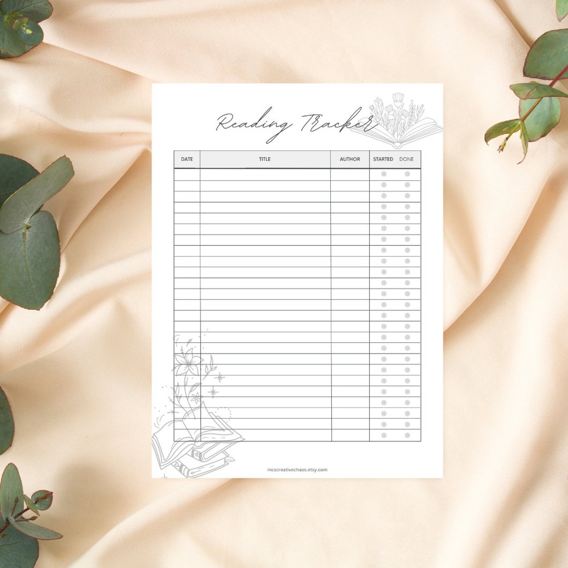 Reading Tracker Printable, Book Checklist Template, Book Tracker ...