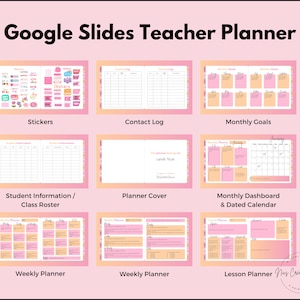 Digital Teacher Planner Google Slides, Class Roster, Lesson Plan, Field ...