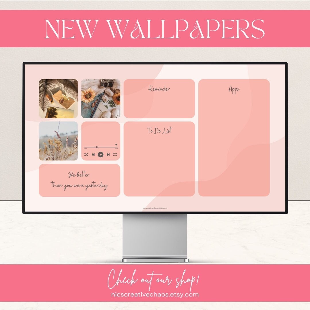 Coral Sunflower Desktop Organizer Wallpaper | Organize Apps & Icons for ...