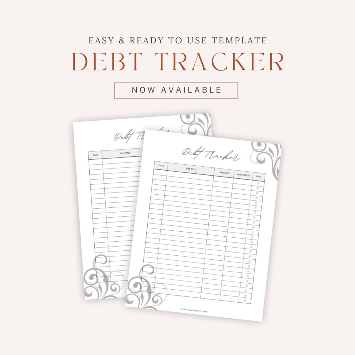 Debt Tracker Printable Budget Sheet Debt Tracking Template - Etsy