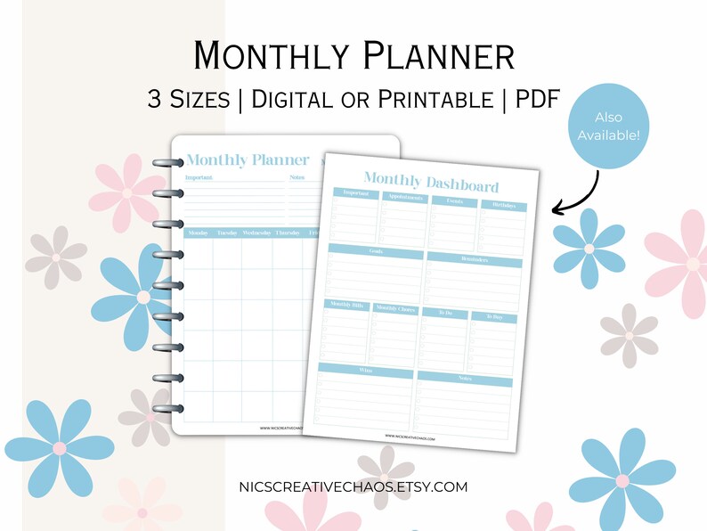 Weekly Habit Tracker Printable Planner, Full Month on One Page ...