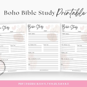 Boho Bible Study Printable Template, Bible Journal, Faith Planner ...