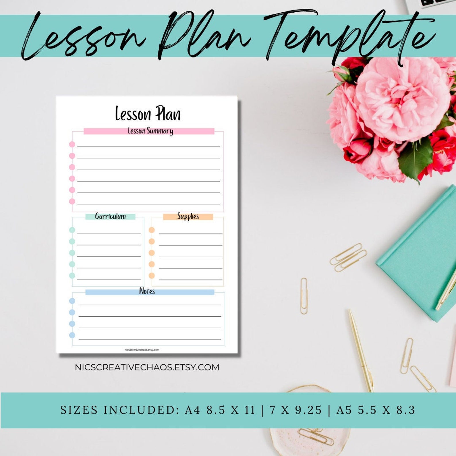 Homeschool Teacher Lesson Planner Printable, Teacher Prep List Template ...