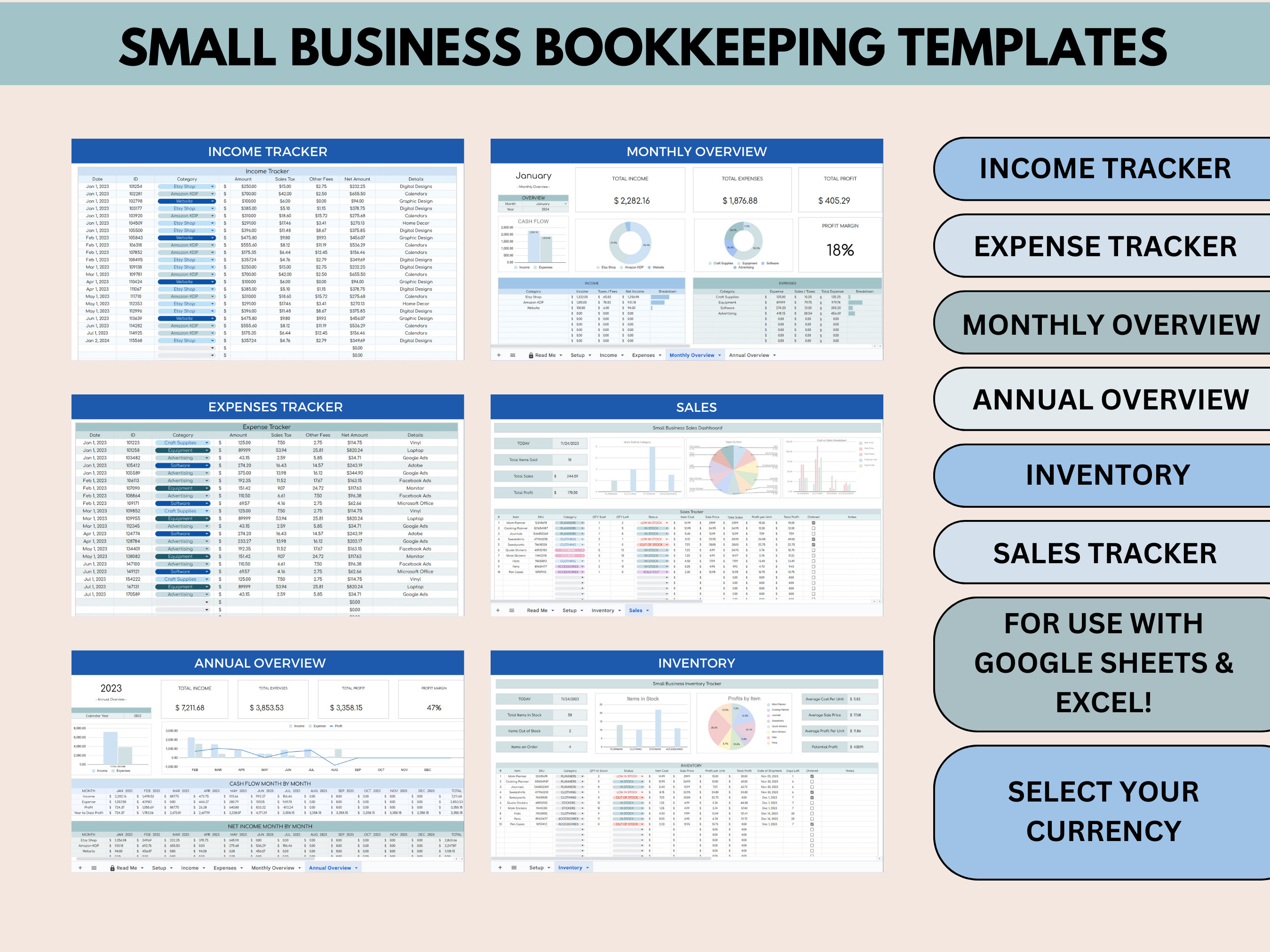 Ultimate Bookkeeping Spreadsheet, Google Sheets & Excel Templates ...