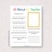 All About My Teacher Page, Classroom Printable Template, Kids Activity ...
