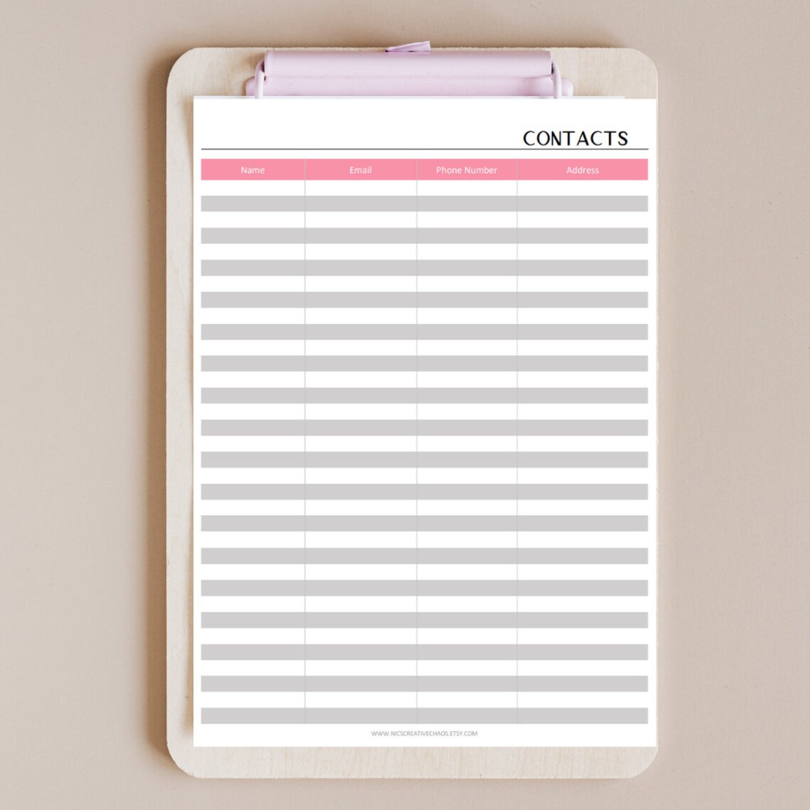 Contacts Tracker Planner Printable, Phone Number Tracker, Address Book ...
