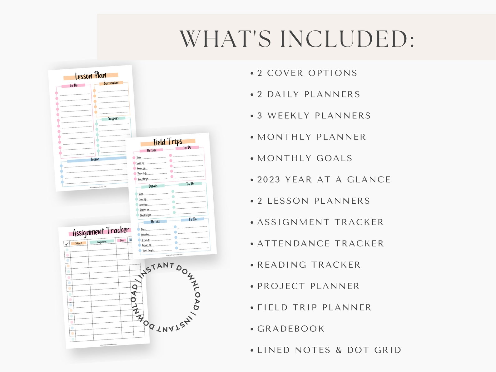 Printable Homeschool Planner Bundle, Teacher Planner Pages, Lesson ...