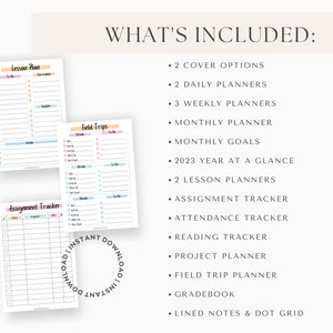 Printable Homeschool Planner, Teacher Planner, Lesson Plan, Attendance ...
