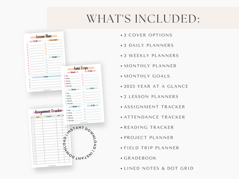 Printable Homeschool Planner Bundle Teacher Planner Lesson - Etsy