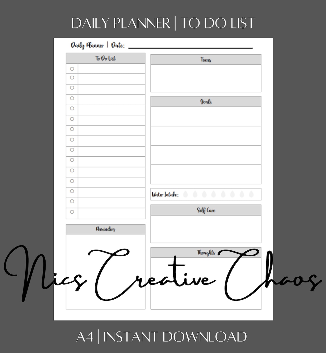 Daily Planner Printable, Daily to Do List, Today Template | Undated ...