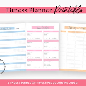 Health & Fitness Planner Printable Tracker Templates, Nutrition, Food ...