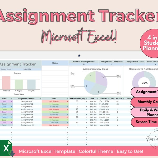 Tracker Excel - Etsy
