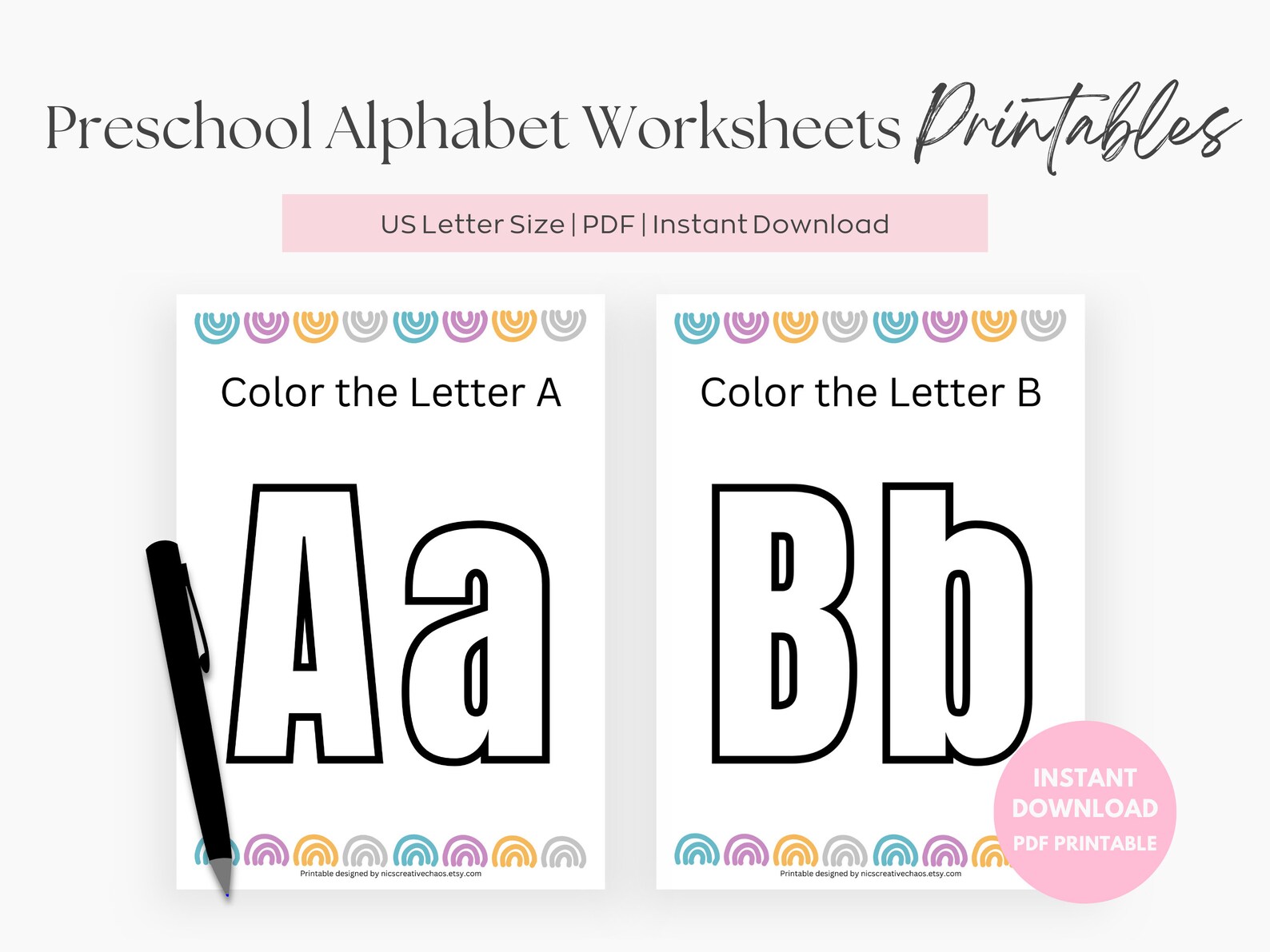Alphabet Coloring Pages, Printable Preschool Worksheets, Kids Pre-k ...