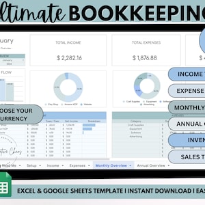 Ultimate Bookkeeping Spreadsheet, Google Sheets & Excel Templates ...