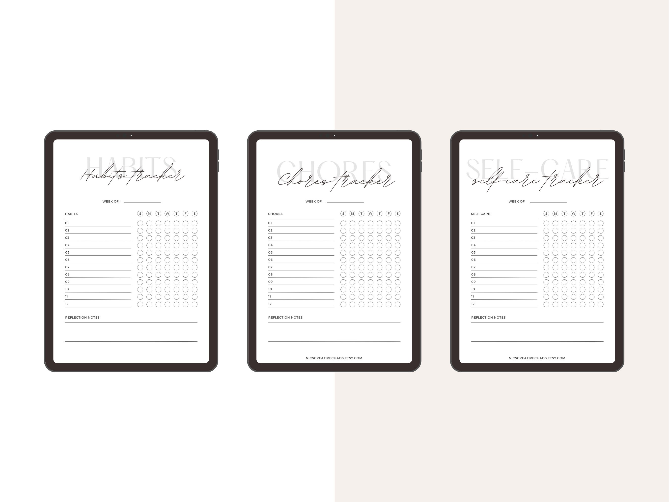 Printable Daily Habit Tracker Bundle, Digital Templates, Weekly Habit ...