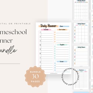 Printable Homeschool Planner Bundle, Teacher Planner Pages, Lesson ...