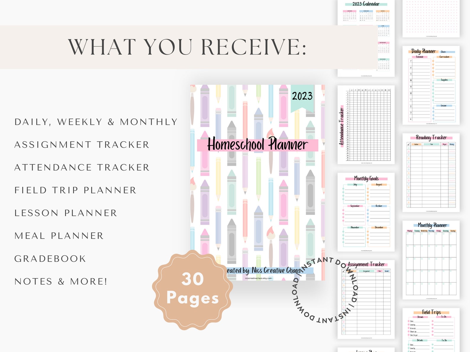 Printable Homeschool Planner Bundle, Teacher Planner Pages, Lesson ...