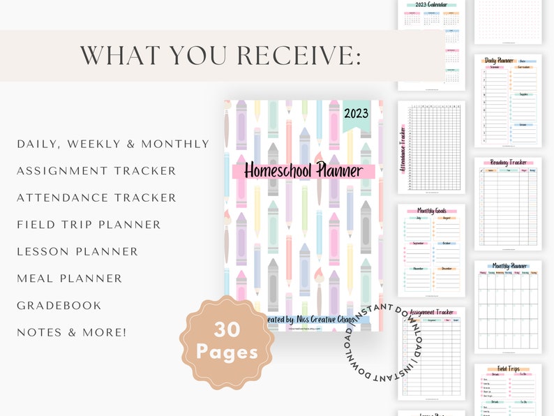 Printable Homeschool Planner Bundle Teacher Planner Lesson - Etsy