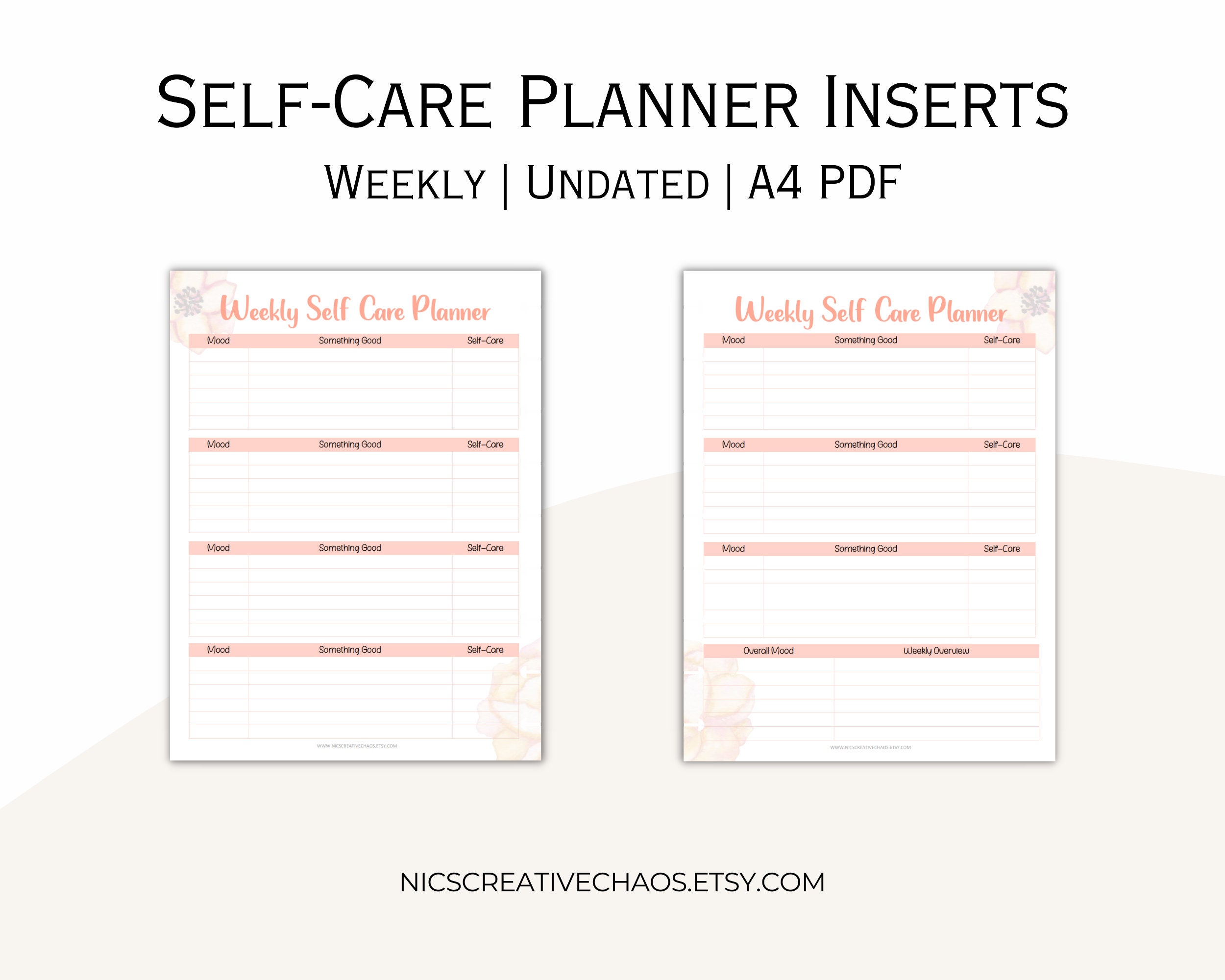 Weekly Self-care Planner Printable, Boho Chic Planner, 3 BONUS Covers ...