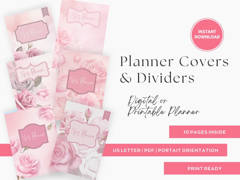 EDITABLE Planner Covers Bundle, Printable or Digital Planner Covers ...