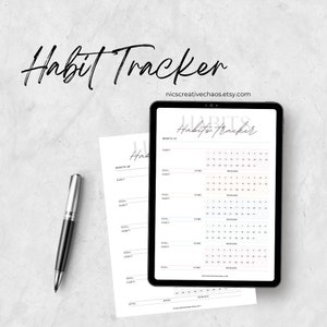 Printable Daily Habit Tracker Template, Monthly Habit Tracker, Daily ...