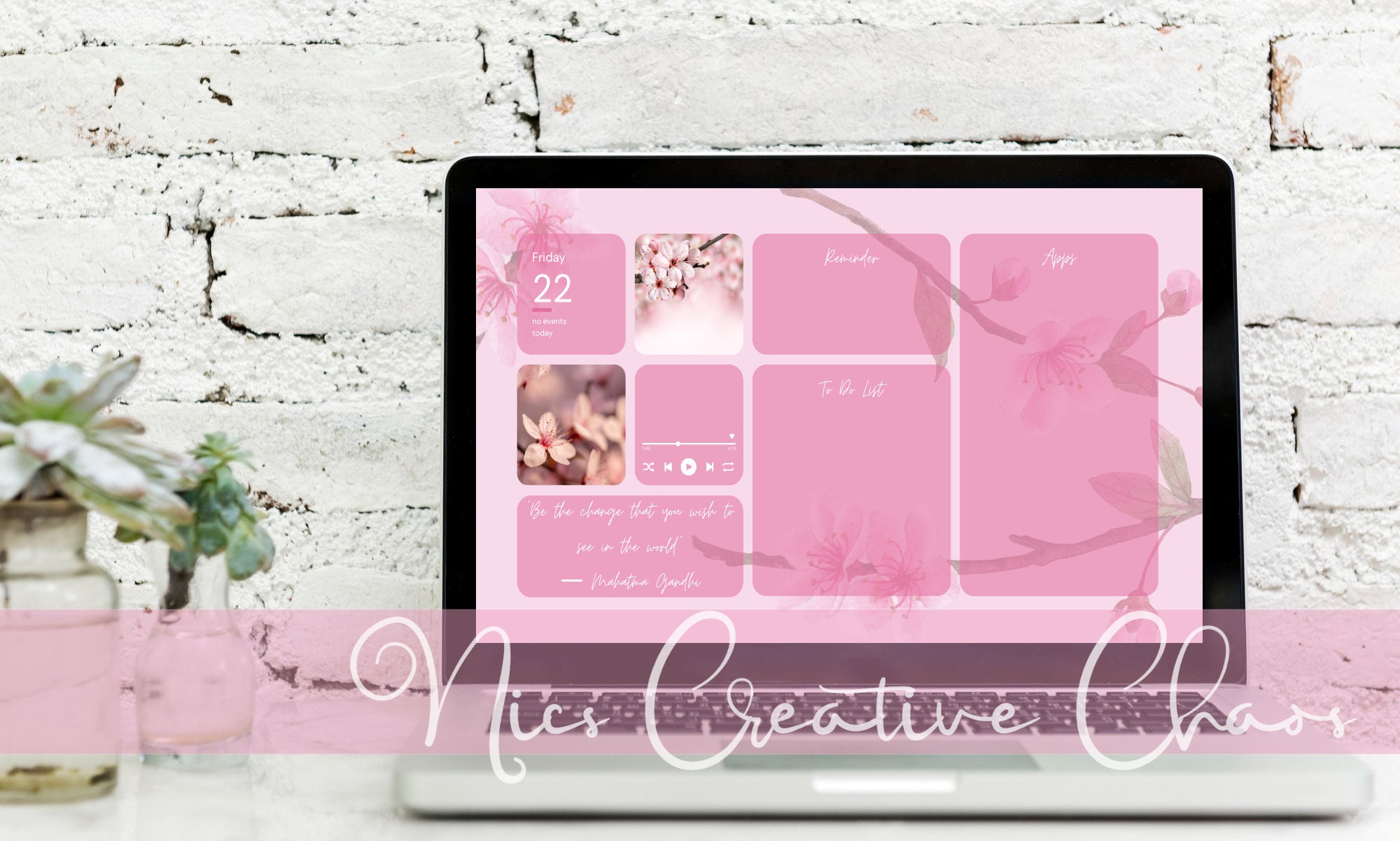 Pink Wallpaper Desktop Organizer Aesthetic Floral iPad Background With ...