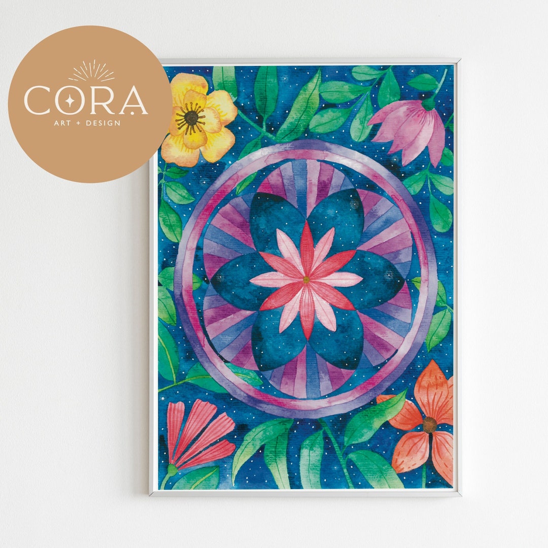 Seed of Life Watercolor, Printable, Hand Painted Sacred Geometry, Art ...