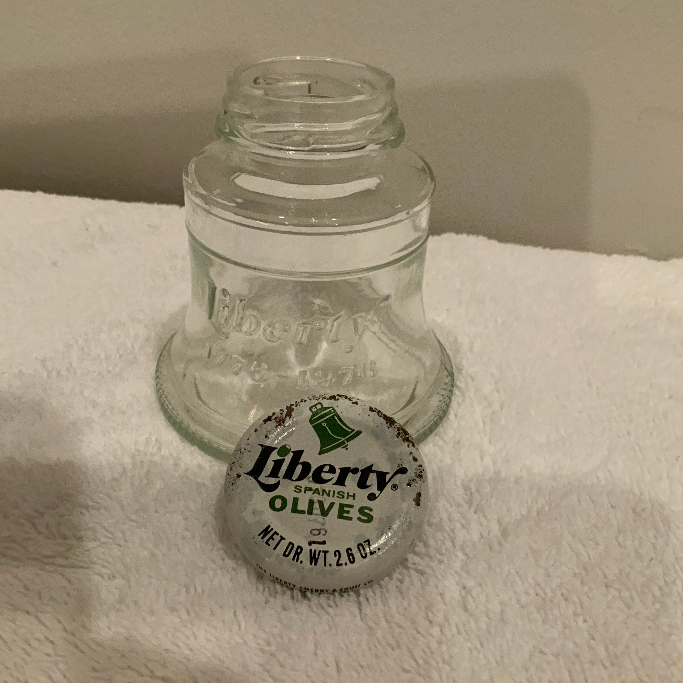 Vintage Liberty Bicentennial Spanish Olives Liberty Bell Jar With Lid ...