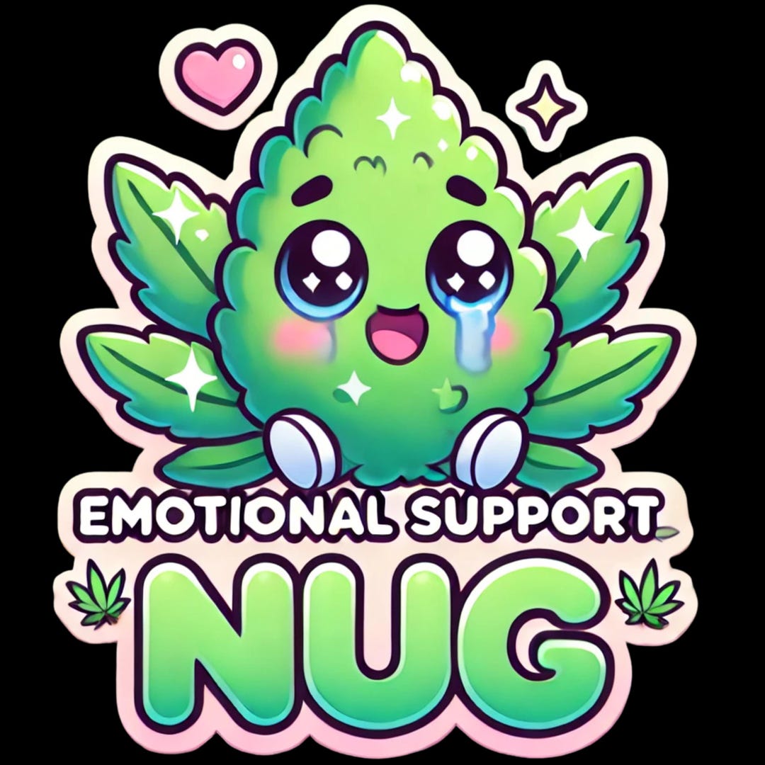 Emotional Support Nug PNG | Cute Kawaii Weed Clipart | Funny 420 ...