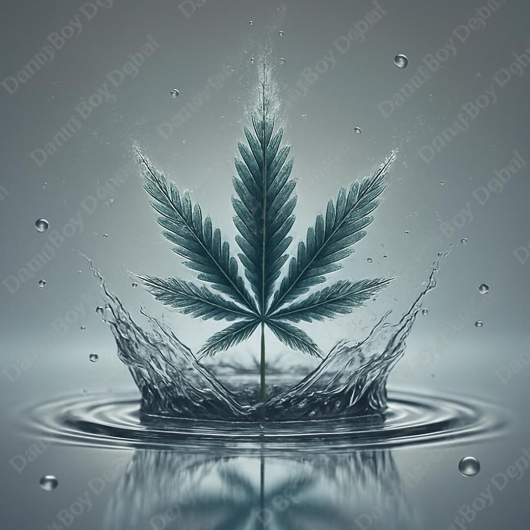 Water Splash Weed Leaf PNG | Digital Cannabis Art for Shirts, Mugs ...